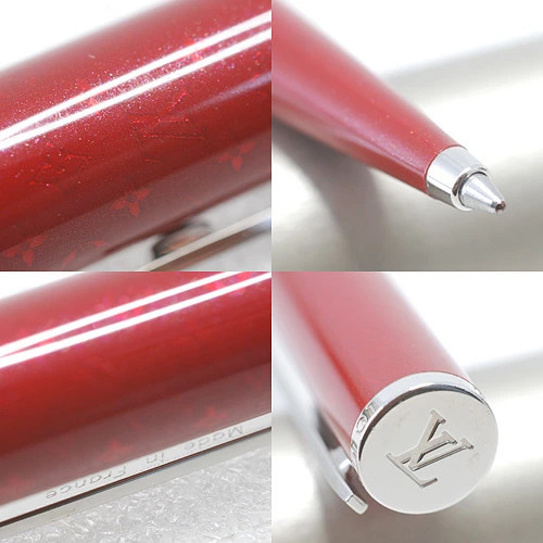 Louis Vuitton Jet Rack Ballpoint Pen Monogram Pattern Red M Shape/Twist ...