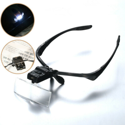 Lash Art 5Lens LED Head Magnifier Hands Free Magnifying Glass Eyelash ...