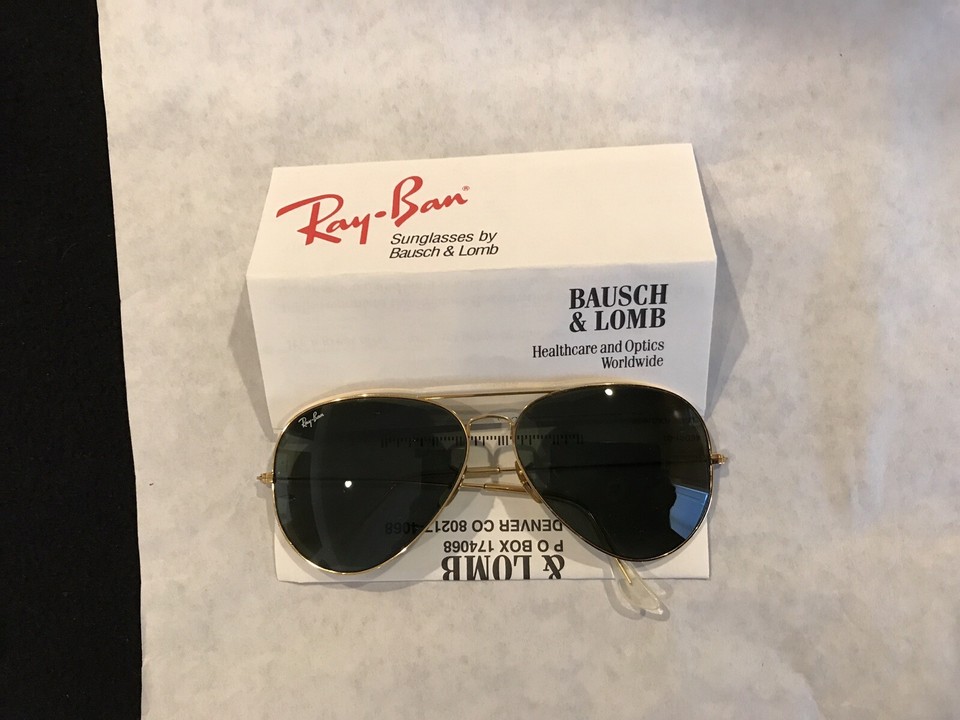 62[]14mm VINTAGE USA B&L RAY BAN LARGE METAL G15 AVIATOR SUNGLASSES ...