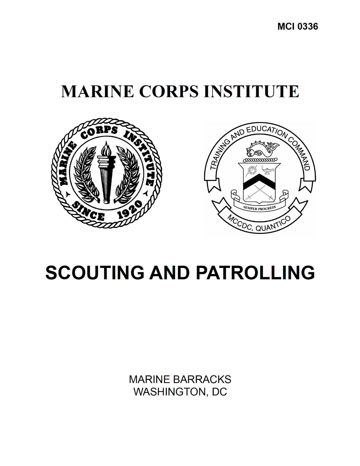 255 Page MARINE CORPS INSTITUTE USMC SCOUTING PATROLLING Missions ...