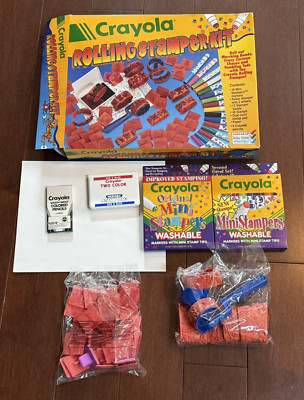 Vintage RARE Crayola Rolling Stamper Kit w/ Rolling Wheel -Complete Kit ...