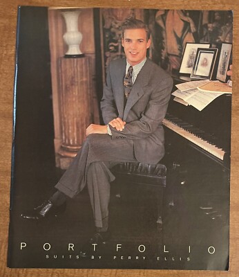 1990 Portfolio Suits Perry Ellis Handsome Male Model Men’s Fashion 90s ...