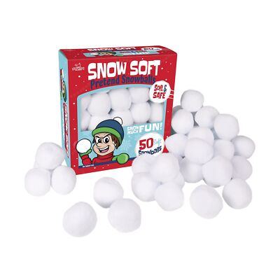 50-PK Fake Snowballs for Kids I Indoor Snowball Fight Set I Artificial ...
