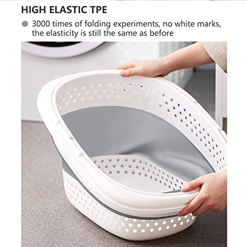 Plastic Collapsible Laundry Basket - 31L(8 Gallon) Foldable Portable ...