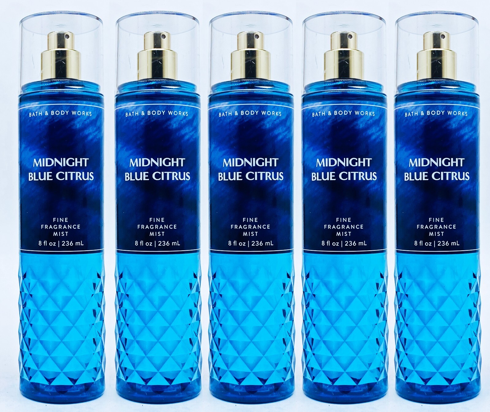5 Bath & Body Works MIDNIGHT BLUE CITRUS Fine Fragrance Mist Body Spray ...
