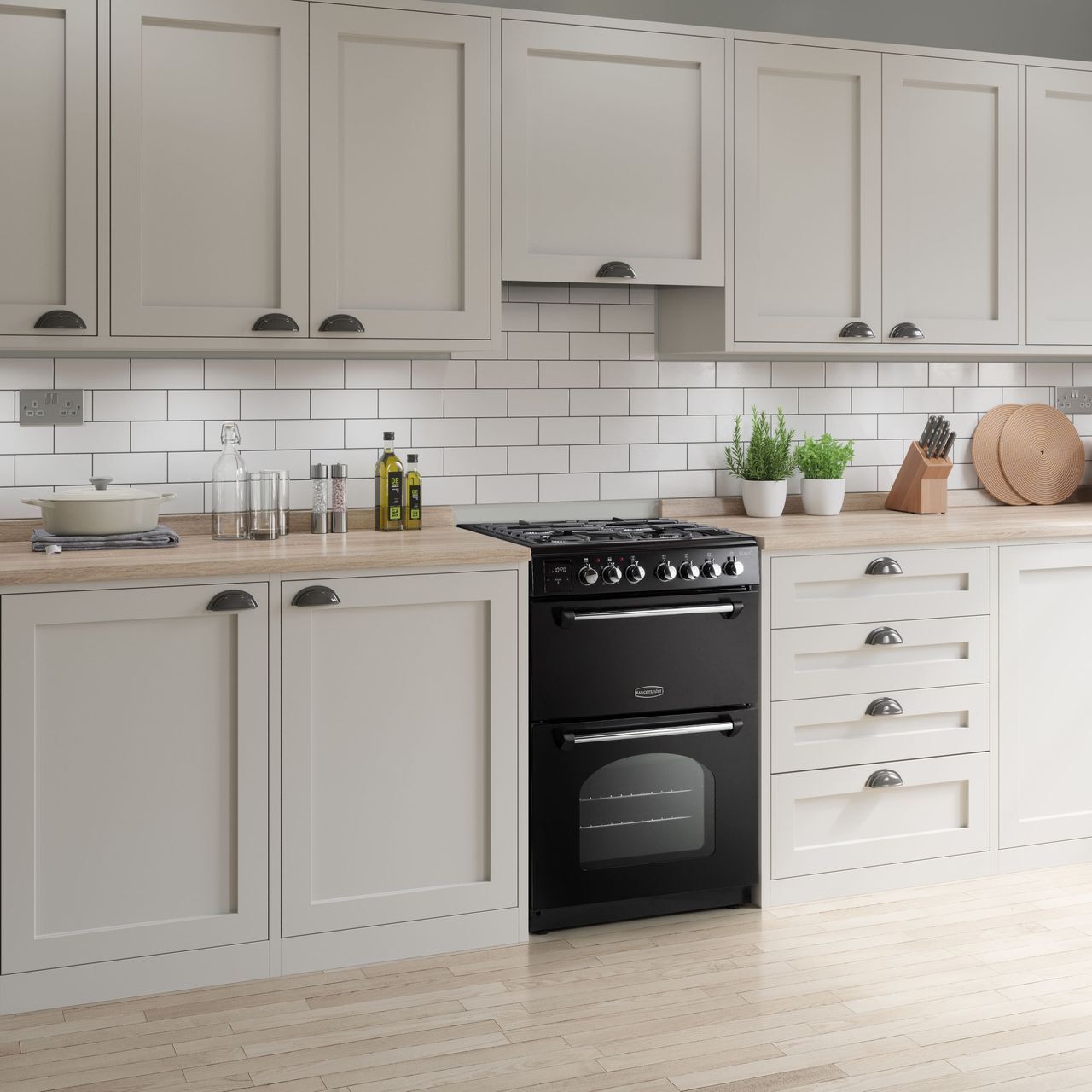 Rangemaster CLA60DFFBL/C Free Standing Dual Fuel Cooker with Gas Hob ...