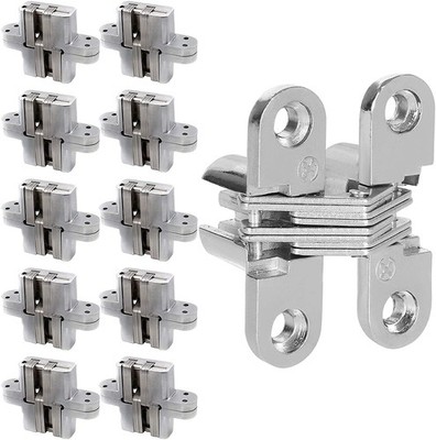 AConnet 10 Packs Hidden Door Hinges 10 Pack Concealed Cross Hinge ...