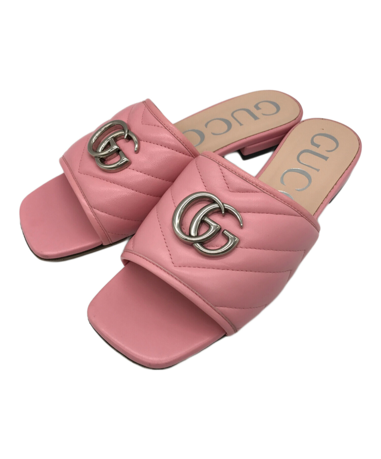 GUCCI GG Marmont Mule Sandals Pink Size 36 627827 Lad… - Gem