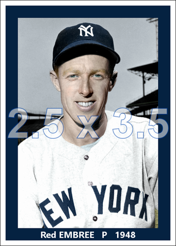 Red Embree - 1948 New York Yankees - choose a style - colorized print ...