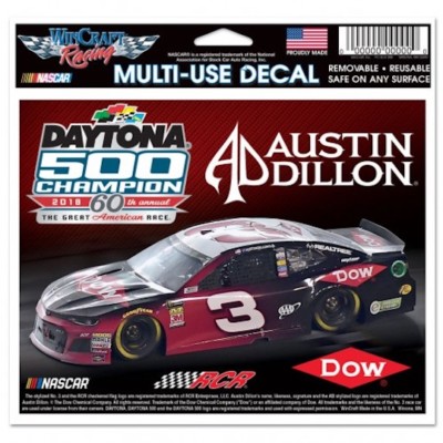AUSTIN DILLON #3 DOW 2018 DAYTONA 500 CHAMPION NASCAR 6" X 4" MULTI-USE ...