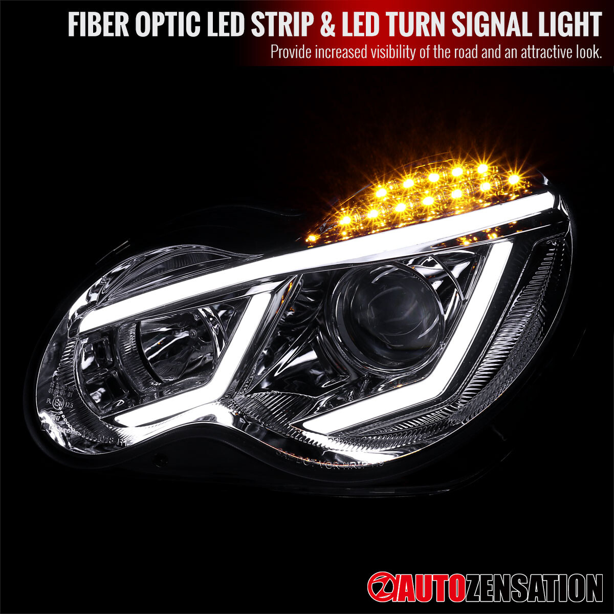 Fits 2001-2007 Mercedes Benz W203 C-Class LED Strip Signal Projector ...