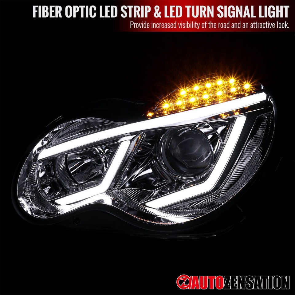 Fits 2001-2007 Mercedes Benz W203 C-Class LED Strip Signal Projector ...