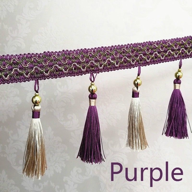 2M Beads Tassels Trims Ribbon Curtain Decor Fringe Home Upholstery ...