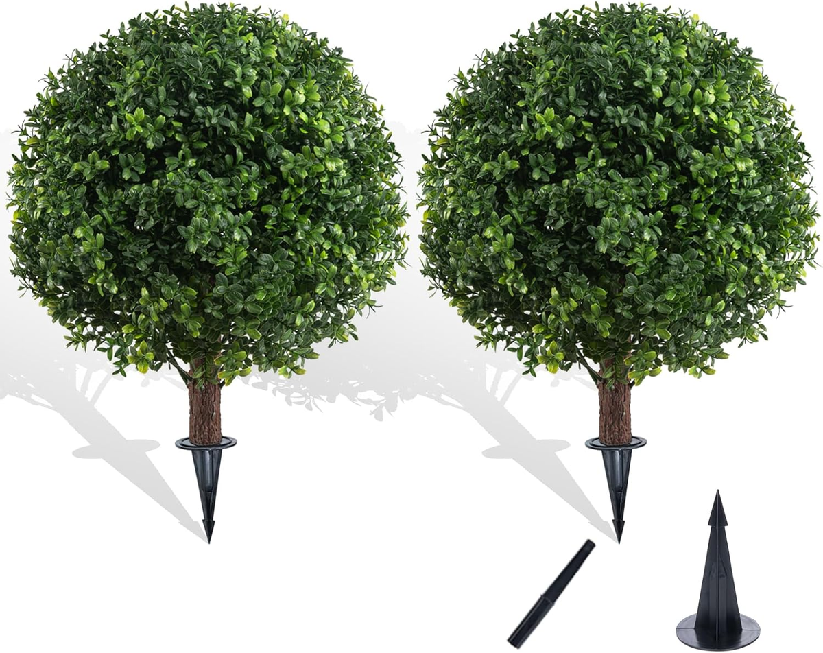 Potted Topiary Set Set Of 2 Artificial Topiary Trees – UV Resistant ...