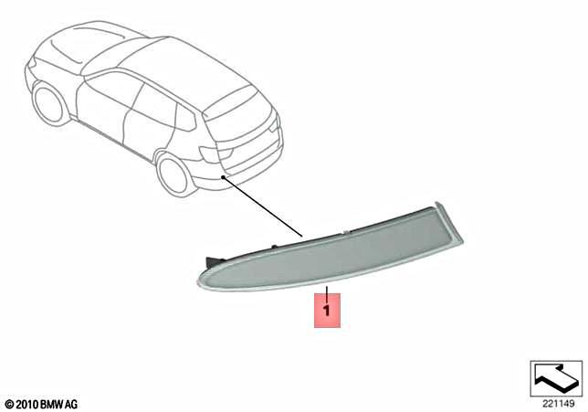 Genuine Bumper Side Reflector Rear Left BMW X3 F25 X3 18d 18i 20dX ...