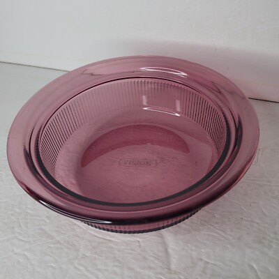 VTG Corning Vision Ware Cranberry V-31-B Ribbed Round 1qt 1L Casserole ...