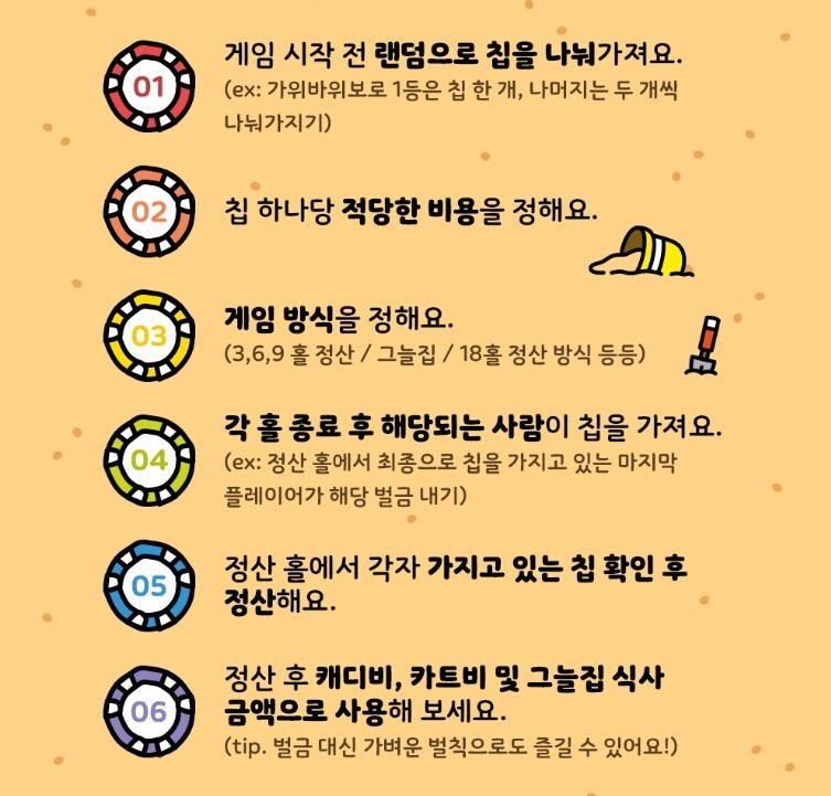 Kakao Friends golf Ryan & Choosik Game chips for funny golf game rules ...