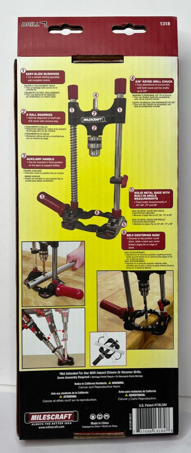 Milescraft 1318 DrillMate Portable Drill Guide - Drill Guide Attachment ...