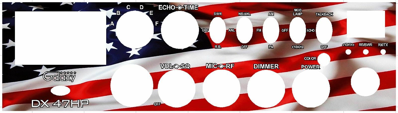 Galaxy DX 47HP CB Radio Face Plate Graphic/Decal Any Design/Color ...