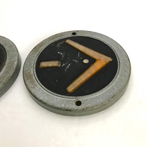 (2) Vintage "Directional " Arrow Lens light Covers 4" round, Specialty ...