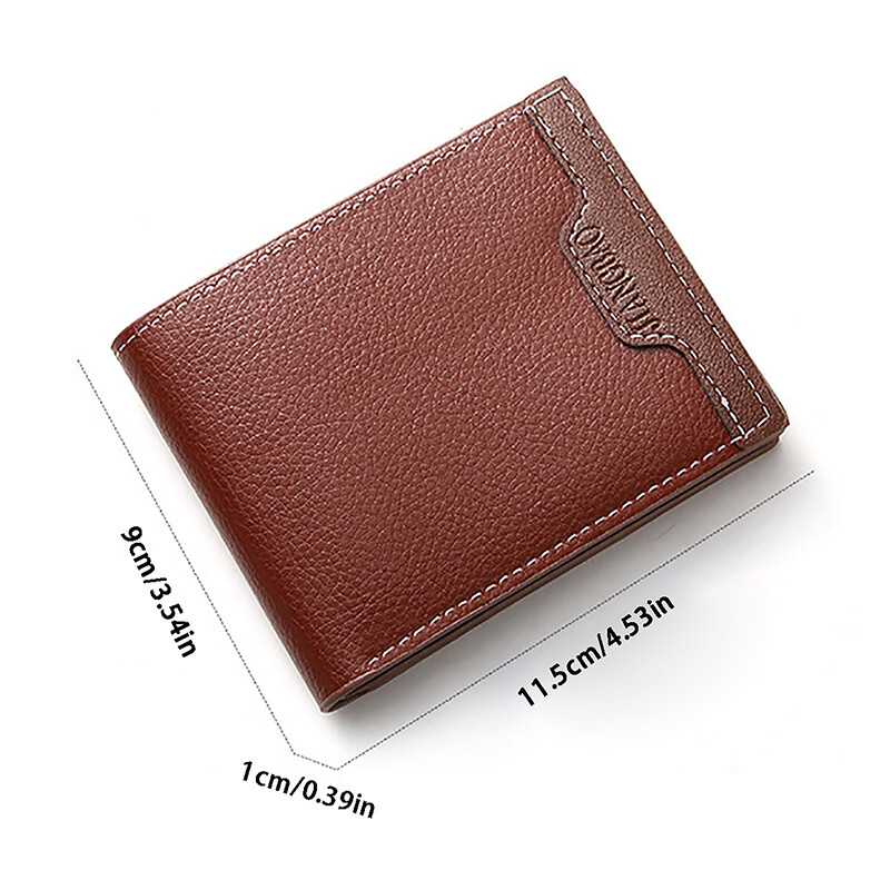 Vintage Minimalist Foldable Wallet For Men PU Leather Purse Credit Card ...