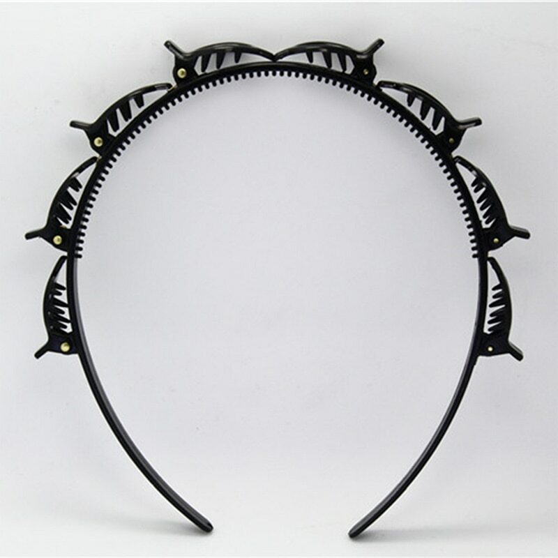 Butterfly Clip Headband for Women,Curly Hair Clip Headband Weave Bangs ...