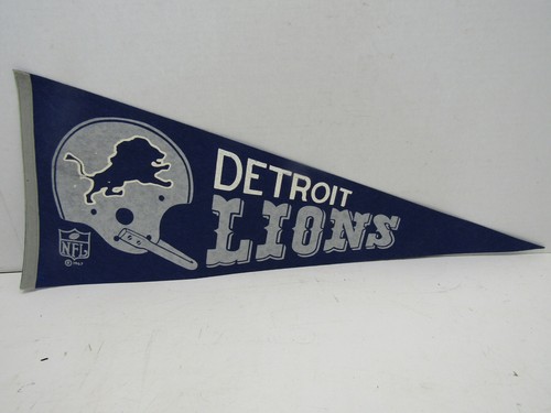 OLD DETROIT LIONS FOOTBALL FELT PENNANT FLAG 1967 NFL 30" ONE BAR ...