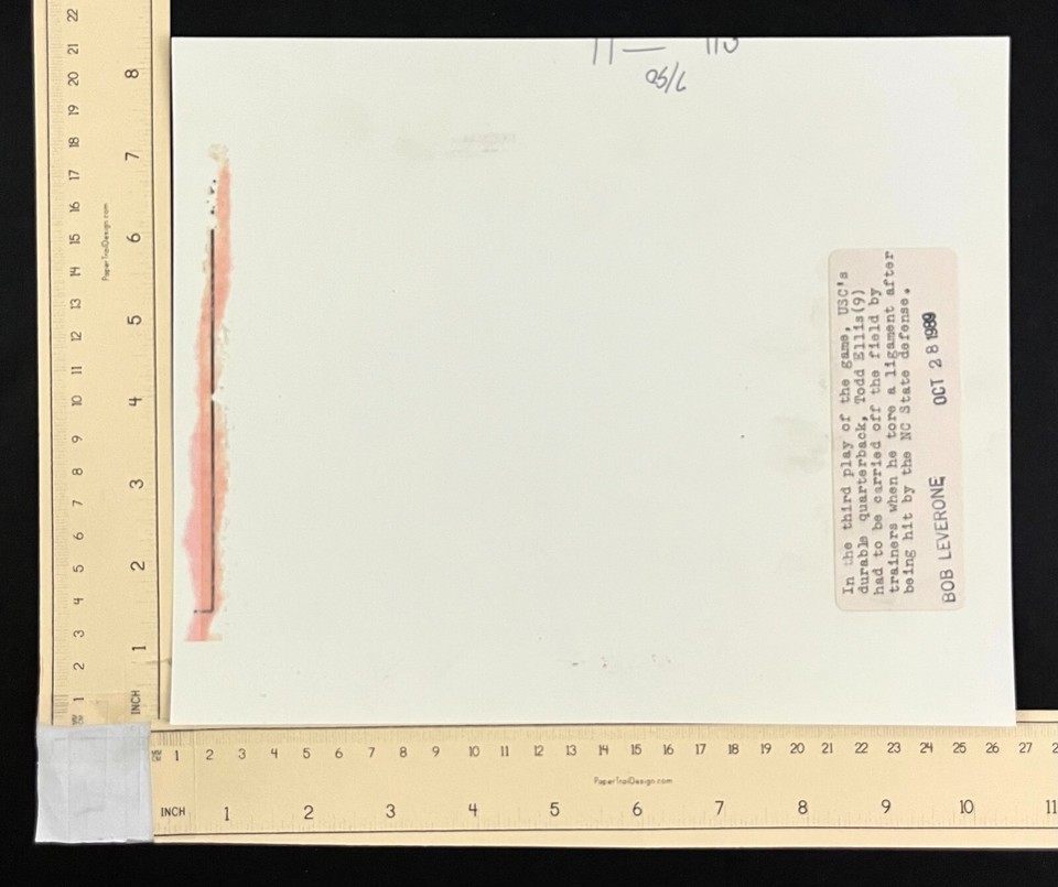 1989 South Carolina Gamecock's Football QB Todd Ellis Injured VTG Press ...