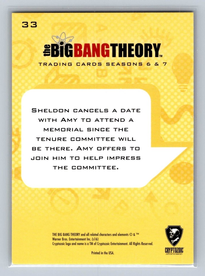 Tenure Date - 2016 Big Bang Theory S6/7 Base Card # 33 | eBay