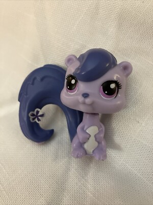 Littlest Pet Shop 2-tone Purple Squirrel with Purple Eyes. Bushy Tail ...