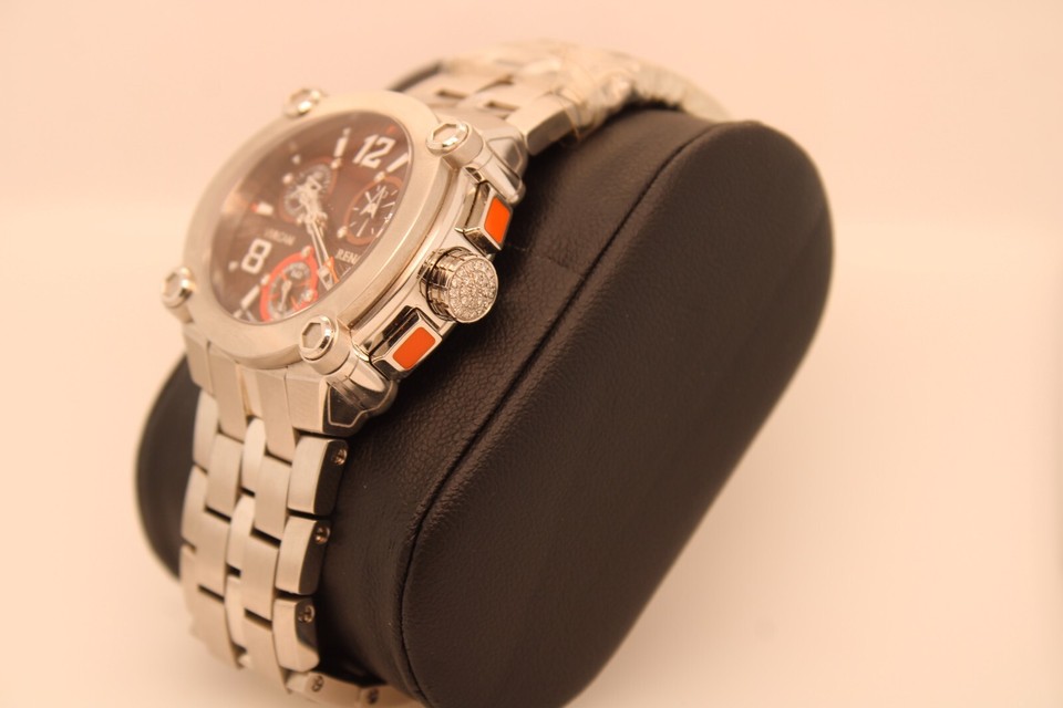 Renato Vulcan Model G15.211 Brown Dial Stainless Case and Band Diamonds ...