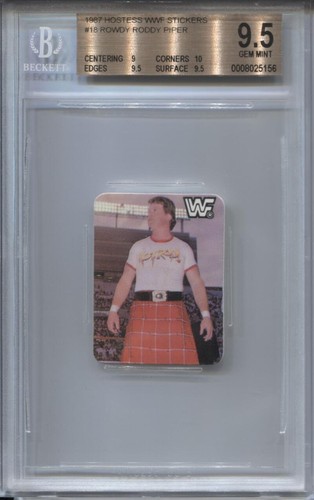 Roddy Rowdy Piper 1987 Hostess Munchies WWF Stickers BGS 9.5 Gem Mint ...