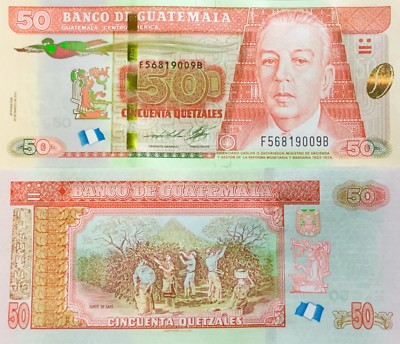 Guatemala 50 Quetzales Bill Series 2013 “Uncirculated” Nice & Crisp ...