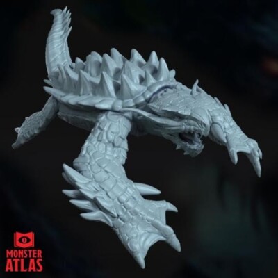 Dragon Turtle on flying base. DnD large Adventure | eBay