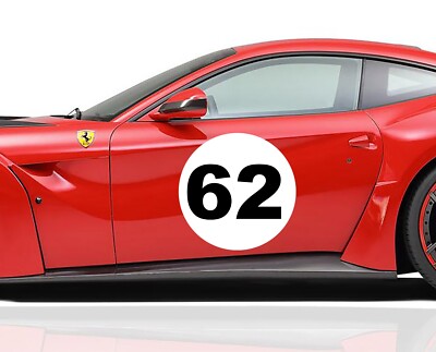 3 x Track Car Roundels Number Rally Car Door Stickers Vinyl Circle Race ...