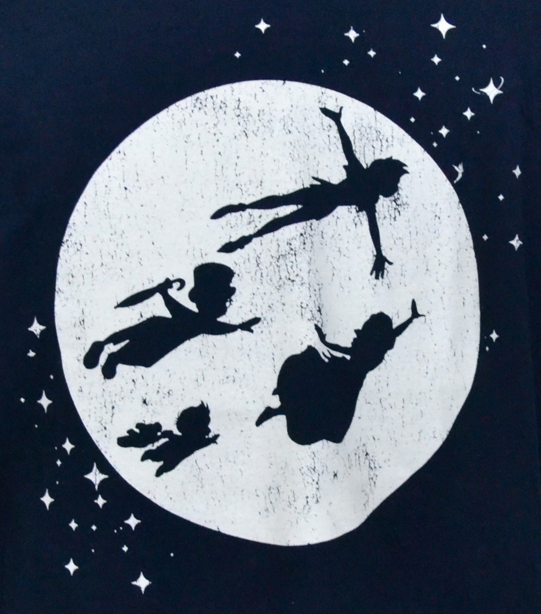 Silueta De Peter Pan Luna Peter Pan Wendy T Shirt Disney Flying Over