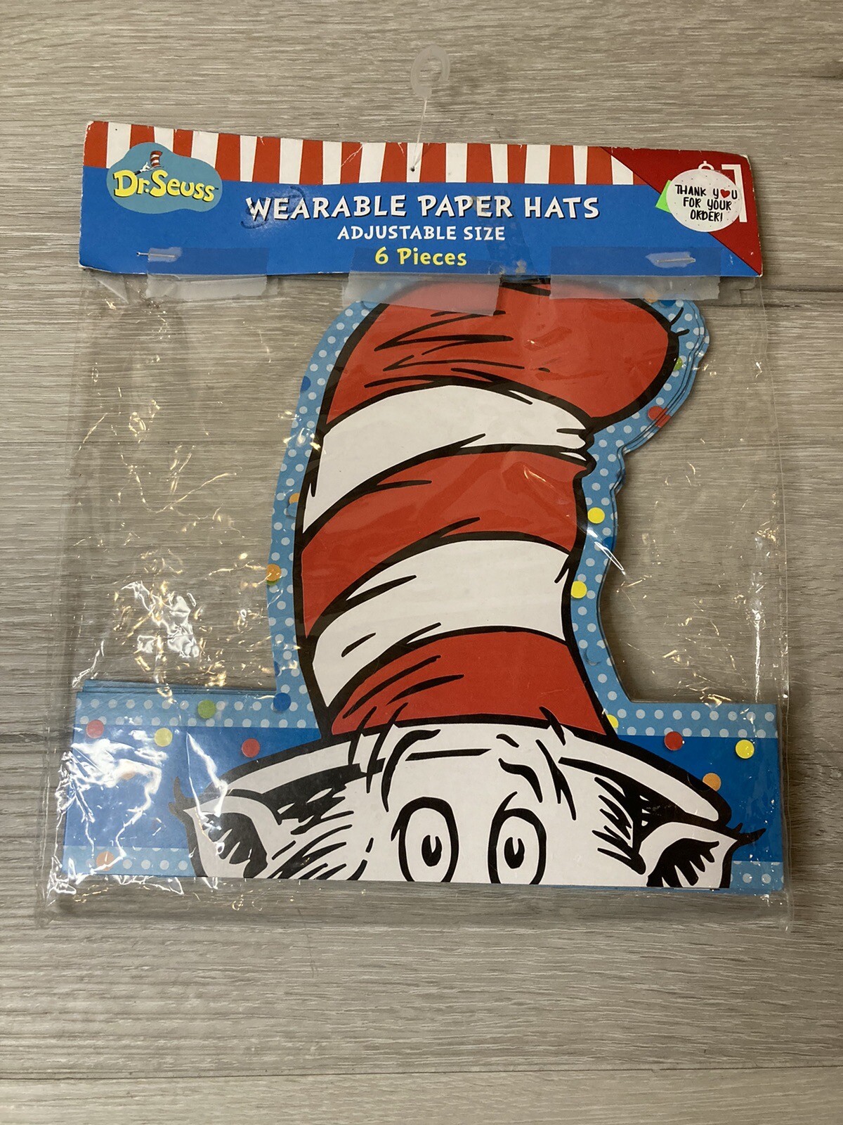 5 Dr. Seuss Party Hats, 8.5" tall, The Cat in the Hat, Cardstock ...