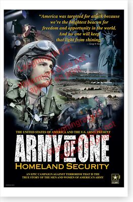 War On Terror U.S. Army Of One Homeland Security Poster | eBay