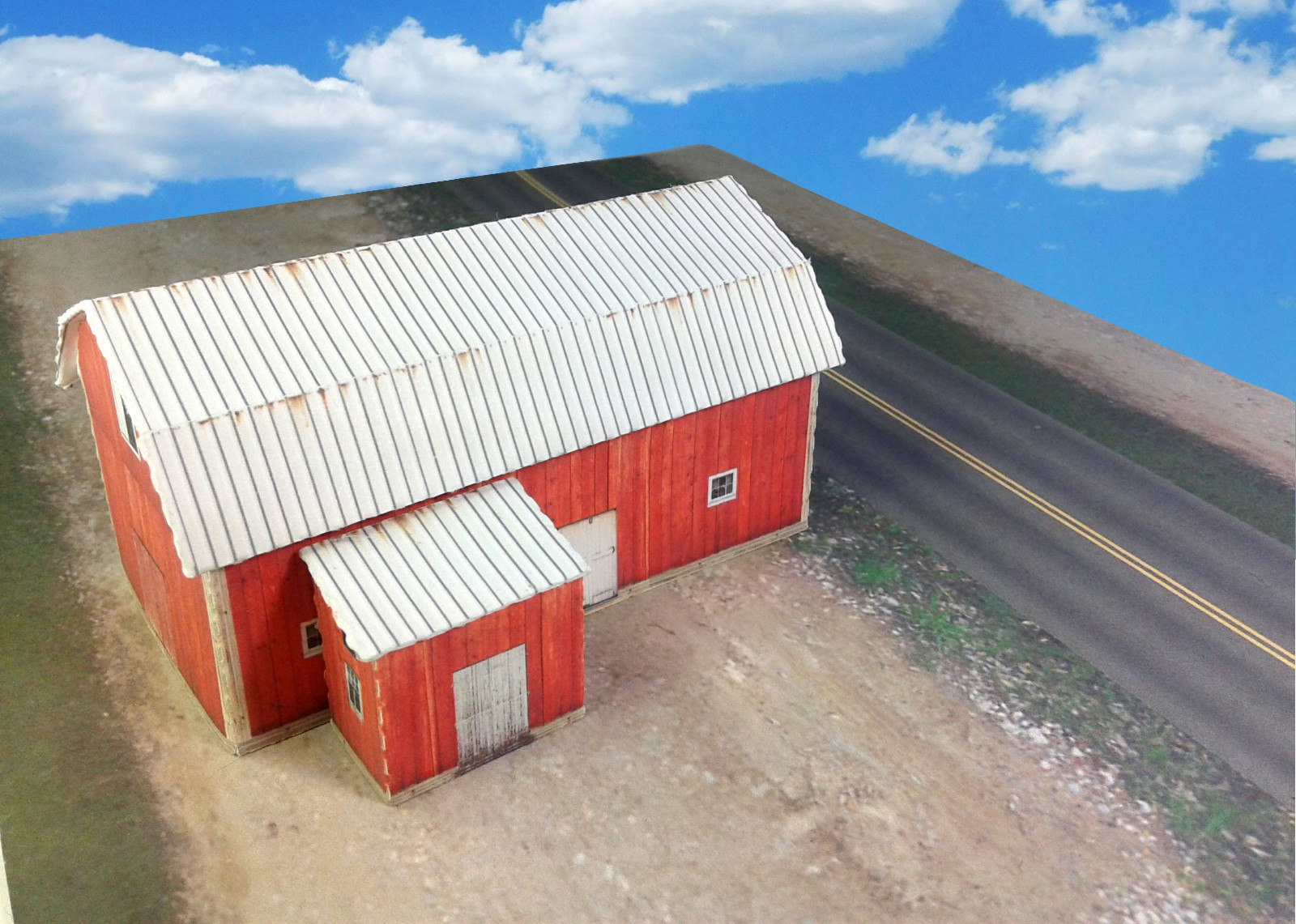 N Scale Building - 23' Tall Medium Size Barn Coverstock Paper Pre Cut ...