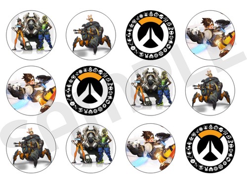TOP QUALITY 🍰OVERWATCH🍰 12x edible Cake decoration cupcake toppers ...