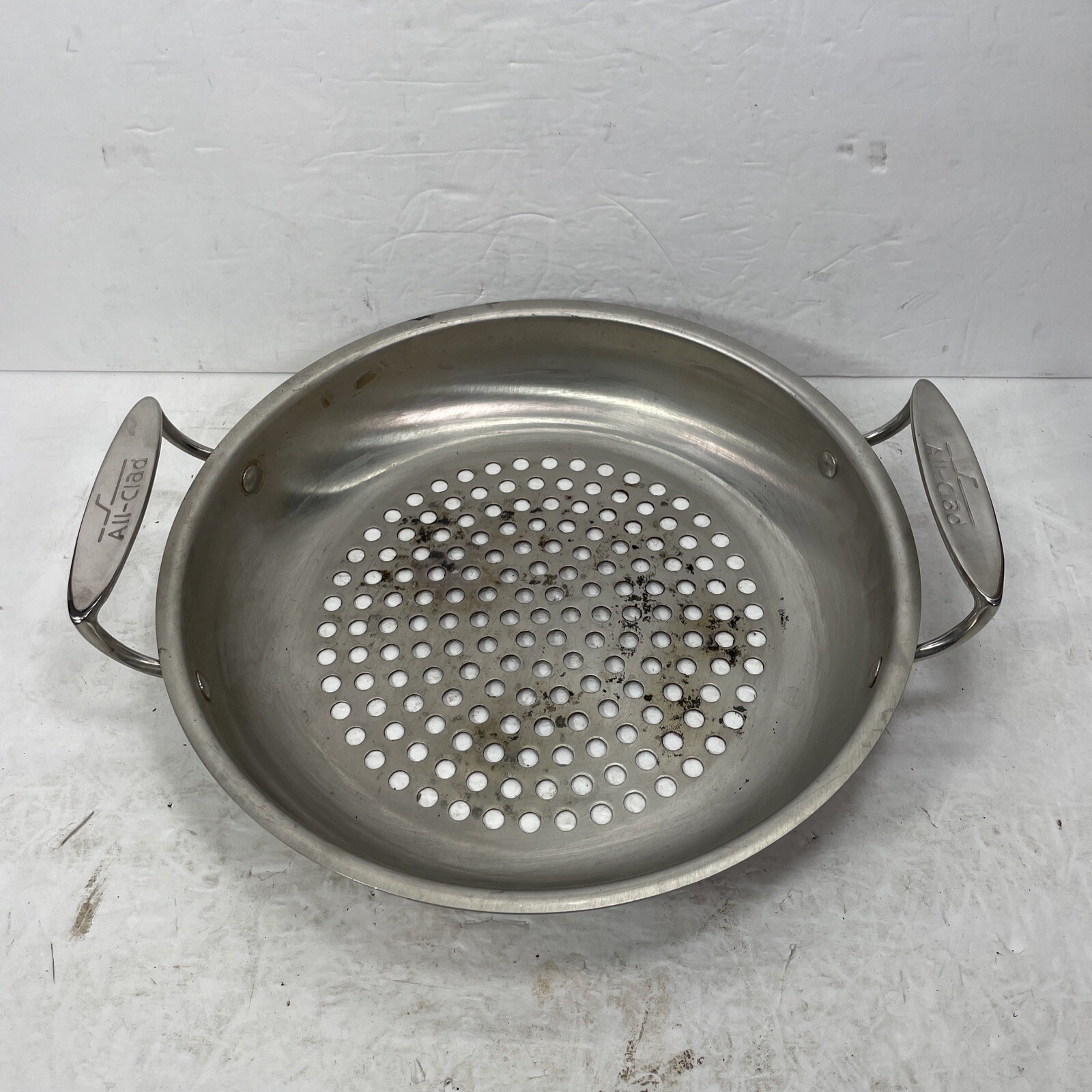 All Clad Stainless Steel 11" Pan Steamer Basket Strainer Insert Double ...