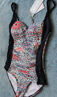 NWT MoonTide New Zealand 8 Balconette Navy Red Tile Twist Sexy Swim ...
