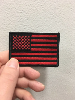 UNITED STATES AMERICAN FLAG BLACK & RED FLAG PATCH, MC PATCHES | eBay