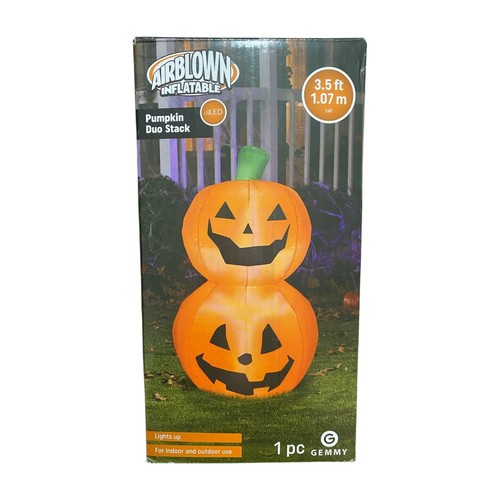 Airblown Inflatable Pumpkin Duo Stack 3.5ft Light Up Halloween Yard ...