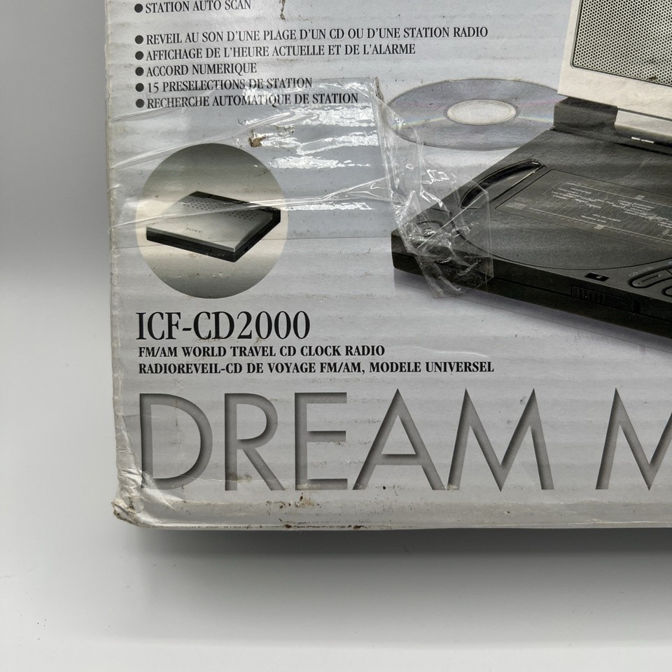 SONY DREAM MACHINE ICF-CD2000 Portable AM/FM Radio Alarm Clock CD ...
