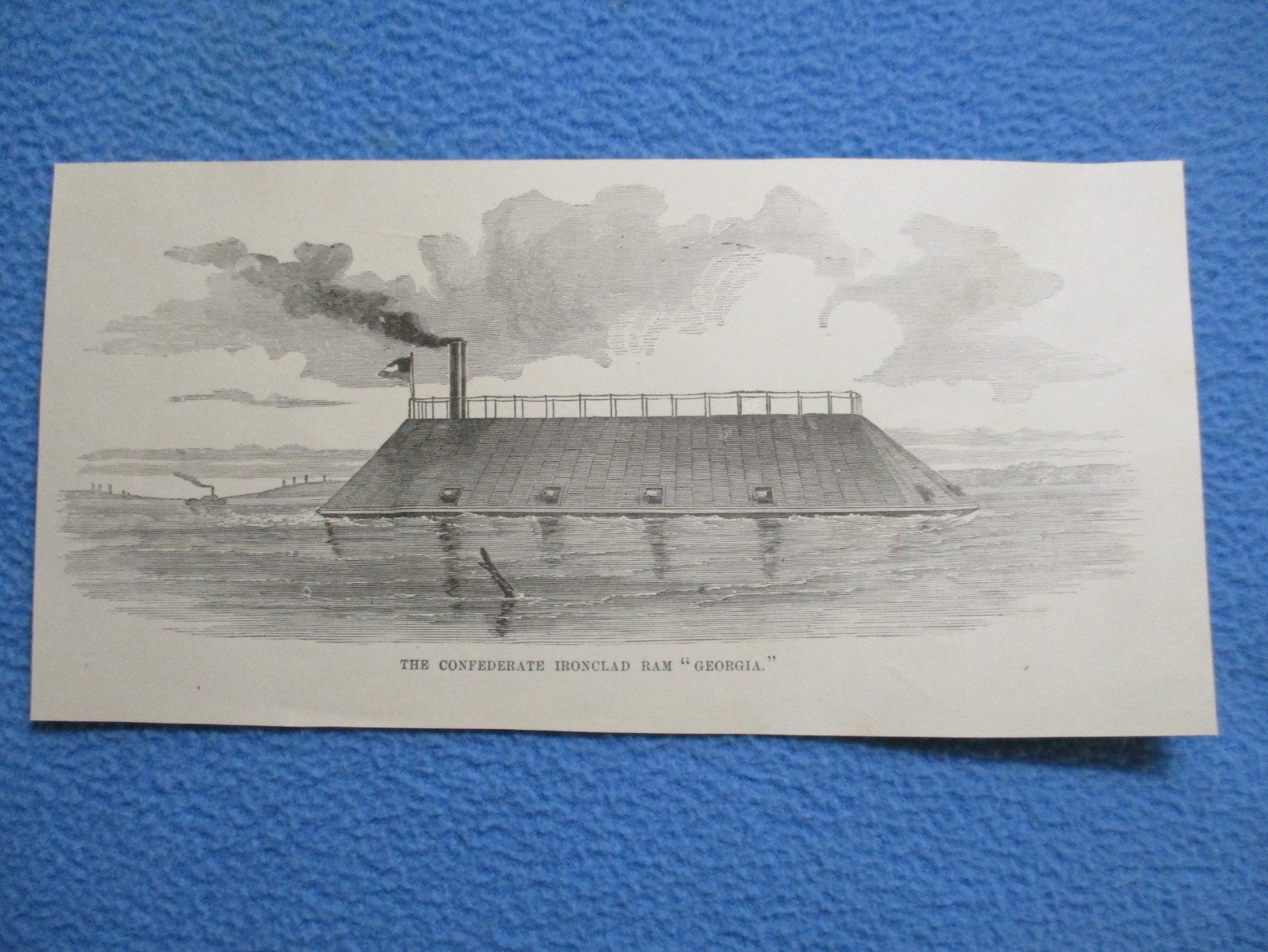1885 Civil War Print - Confederate Ironclad Ram "Georgia", in the ...