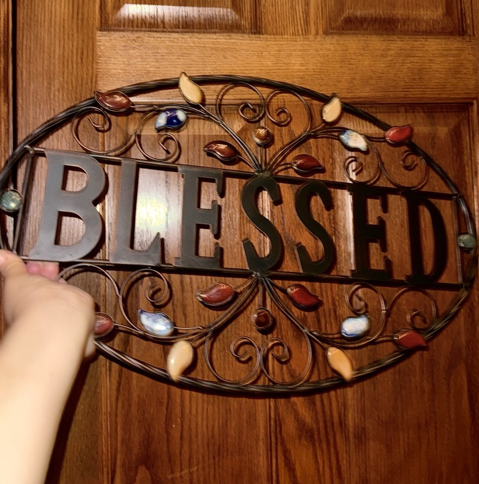 Metal Hanging Blessed Wall Art Sign Home Decor Metal Letters Blessed ...