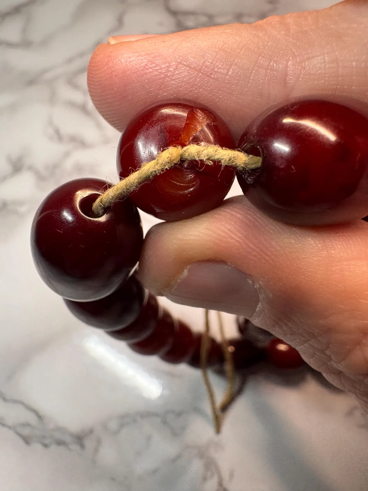 83 Grams Antique Faturan Cherry Amber Bakelite Rosary Beads Marbled. | eBay