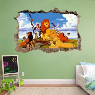 Lion King Simba Mufasa Smashed Wall Sticker Decal Home Decor Art Disney ...