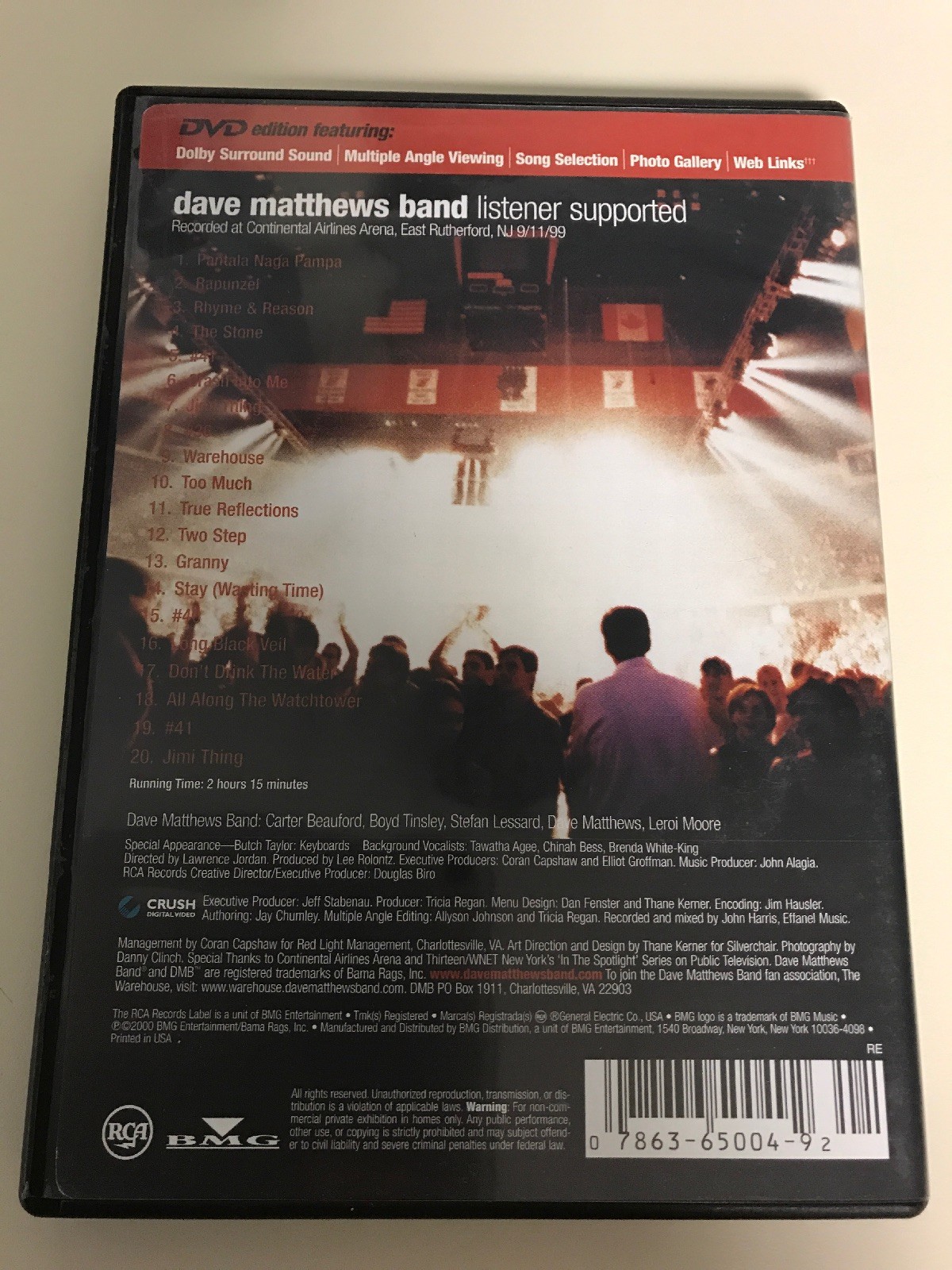 Dave Matthews Band - Listener Supported (DVD, 2000) 78636500492| eBay